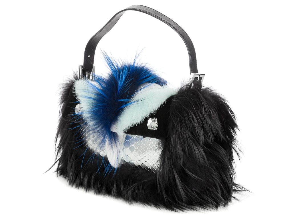 Fendi Python & Fur Monster Baguette Bag Fendi Python & Fur Monster Baguette Bag